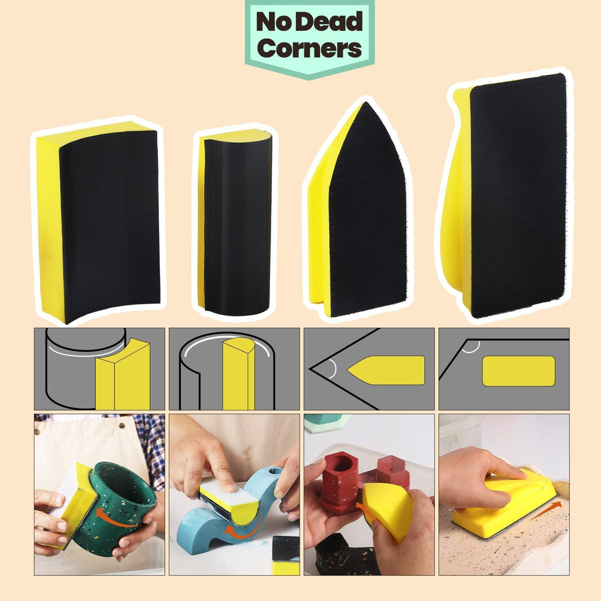 Combo to Save - Wet & Dry Hand Sander/Sanding Block – Boowan Nicole
