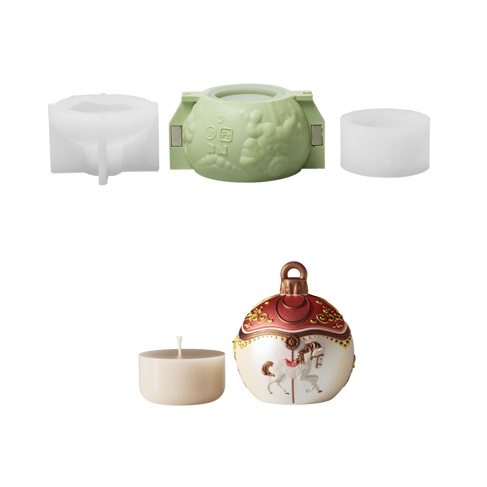 Carousel of Dreams Bauble Candle Jar & Candle Refill Silicone Mold Col ...