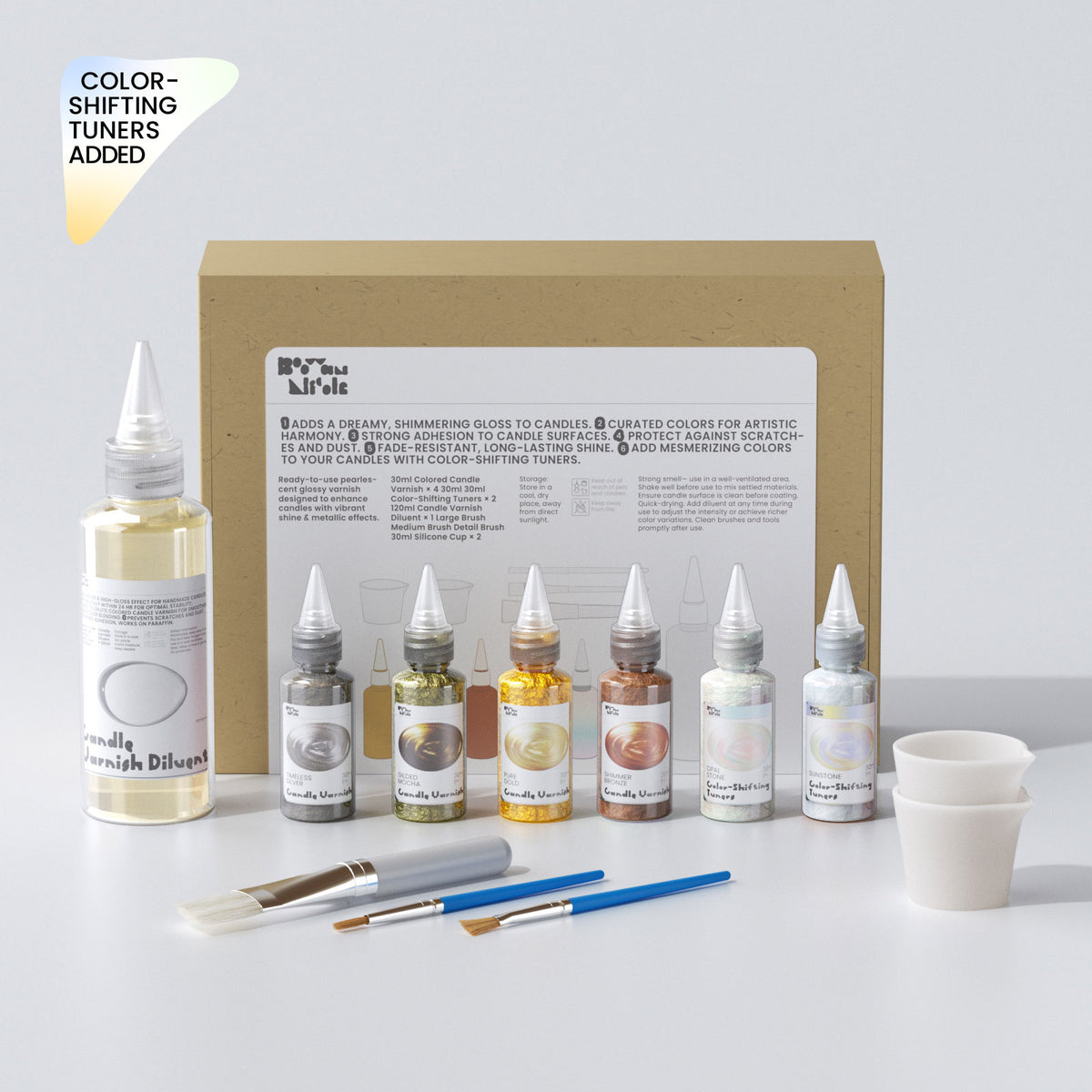 Colored Glossy Candle Varnish Set - 4 Celebration Shine & 2 Chameleon ...