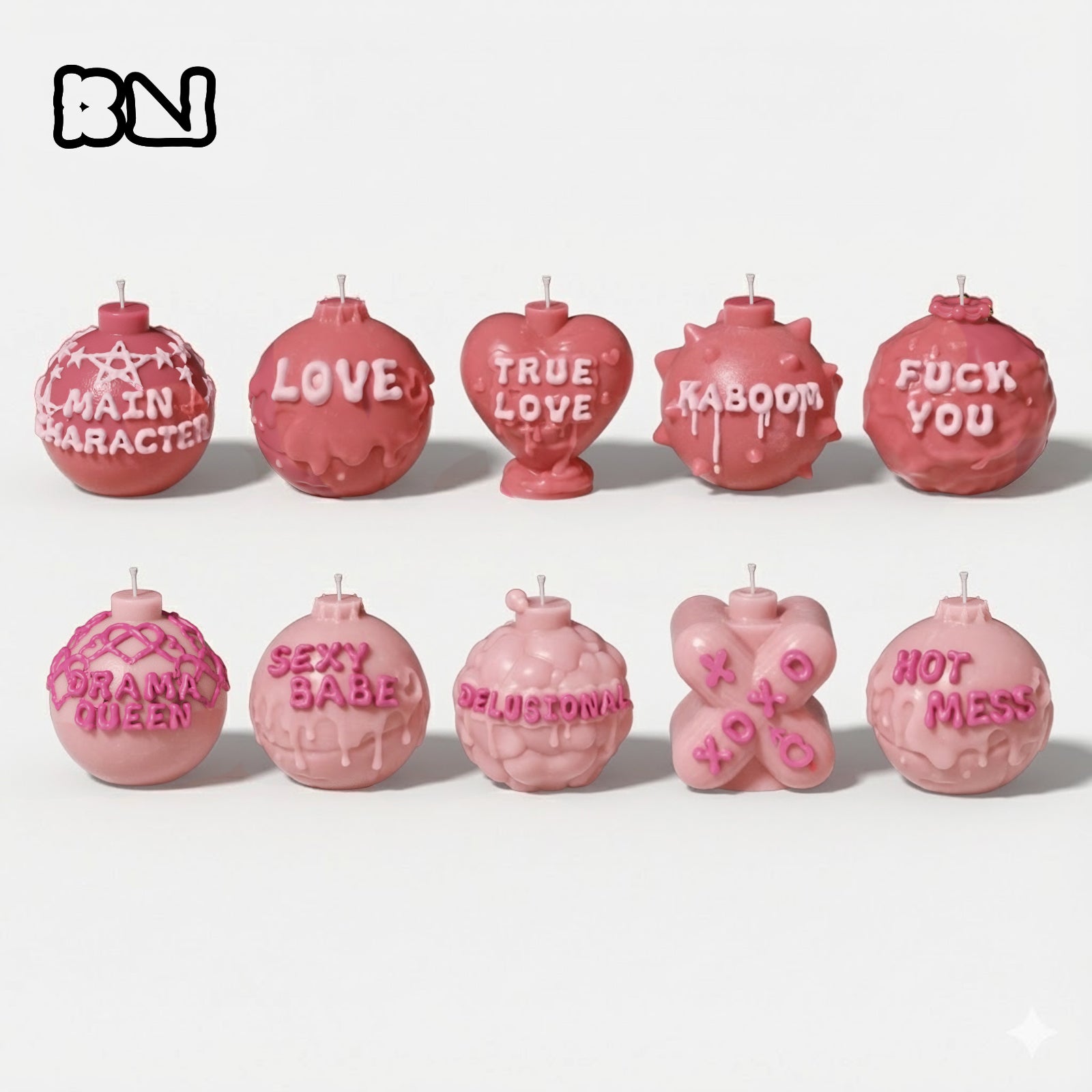 Large Boomy Love: Sassy 3D Slogan & "Hot Mess" Candle Molds – Boowan Nicole
