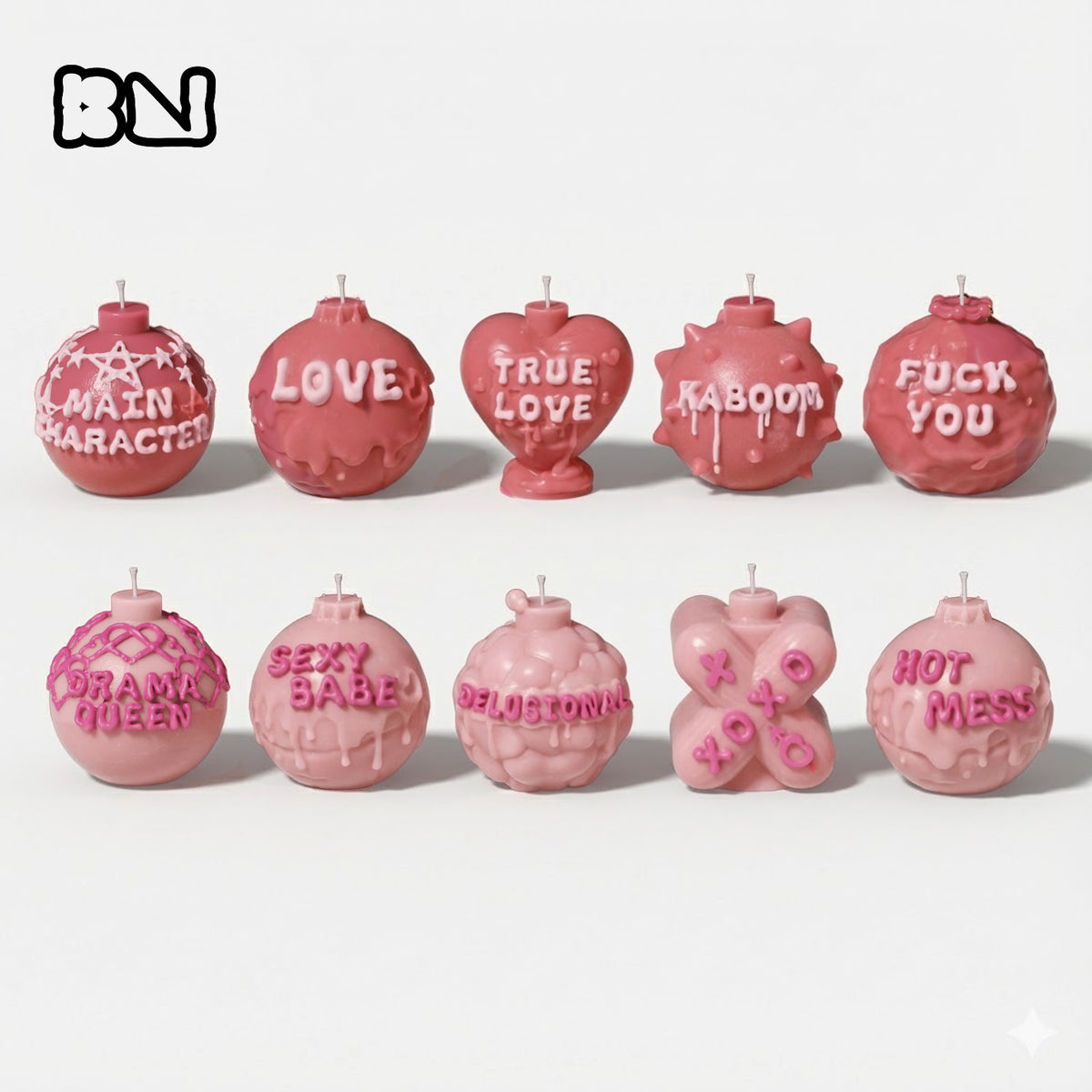 Large Boomy Love: Sassy 3D Slogan & "Hot Mess" Candle Molds – Boowan Nicole