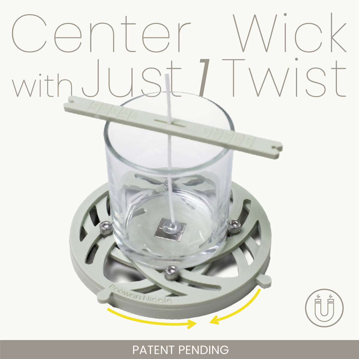 Quick Magnetic Candle Wick Centering Setter Tool Pro - Boowan Nicole